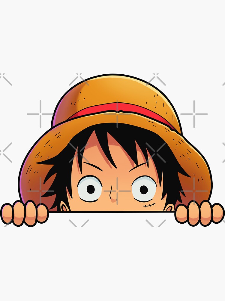 "Peeking Luffy" Sticker for Sale by UrbanWear22 | Redbubble