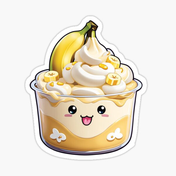 "Banana Pudding" Sticker for Sale by Lilyashelf | Redbubble