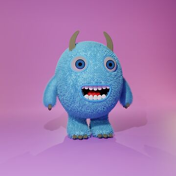 "Cute fur character" Sticker for Sale by ImmersiveArt Era | Redbubble