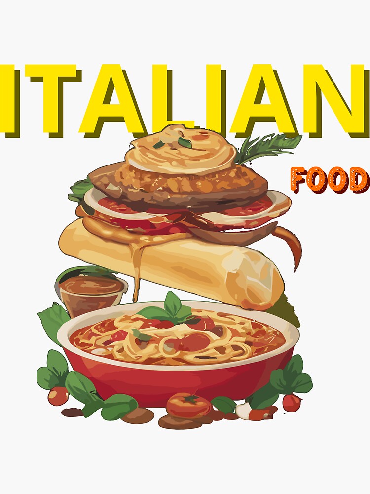 "Italian food" Sticker by YolaShopOnline | Redbubble