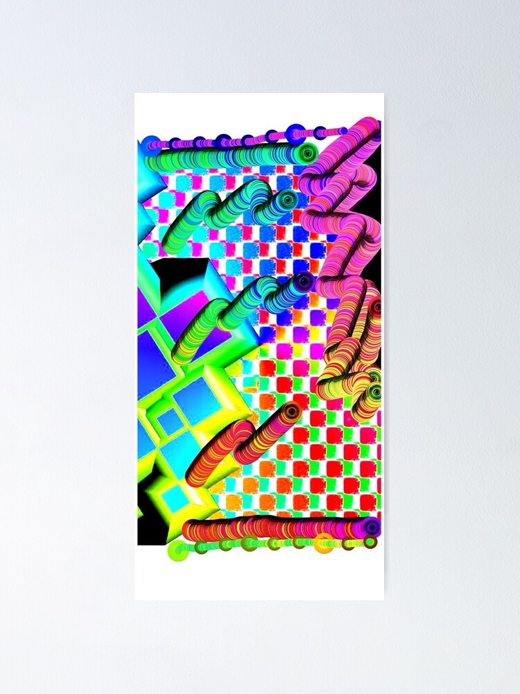 "Funky trippy wacky 80's memphis design " Poster by neonmoonwaves ...