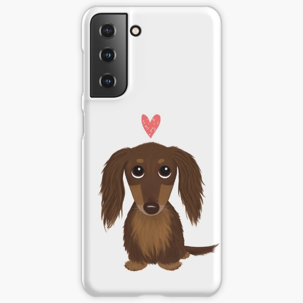Langhaariger Schokoladendackel Netter Wiener Hund Mit Herz Samsung