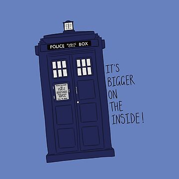 ""It's Bigger On The Inside!" Time Travel Police Box Quote Print Design ...