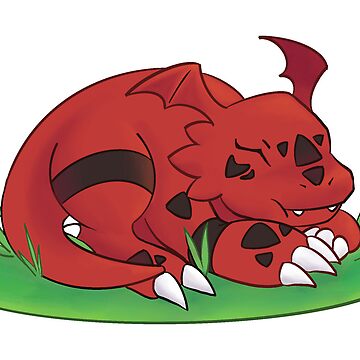 "Digimon: Sleeping Guilmon" Sticker for Sale by dusklux | Redbubble