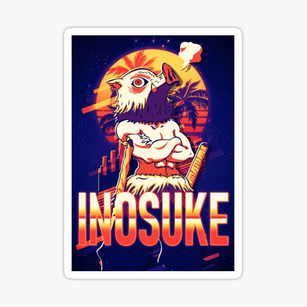 "inosuke retro80s" Sticker for Sale by Empangkali | Redbubble