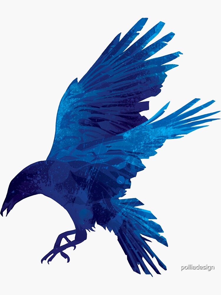"Raven Blue Painting" Sticker for Sale by polliadesign | Redbubble