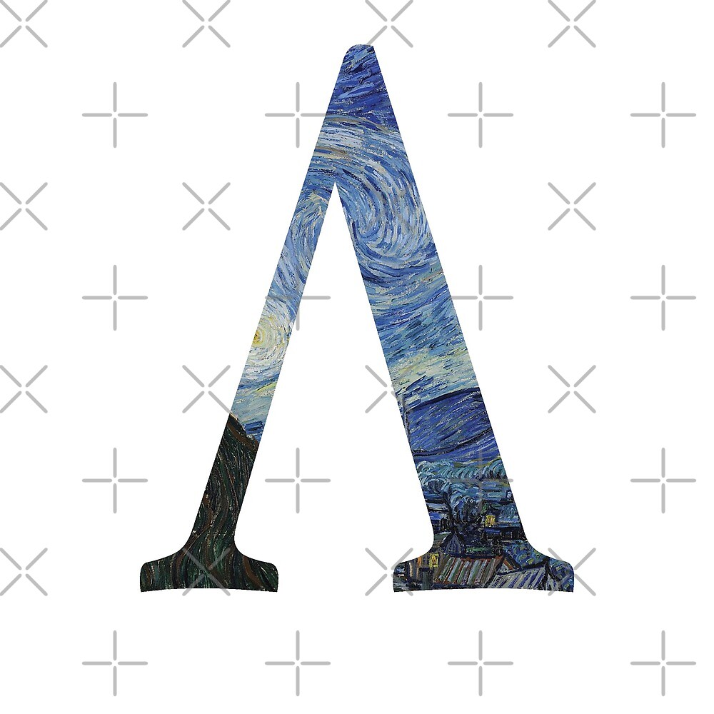 "Starry Night Alphabet - Λ" by Evelyn Montgomery | Redbubble