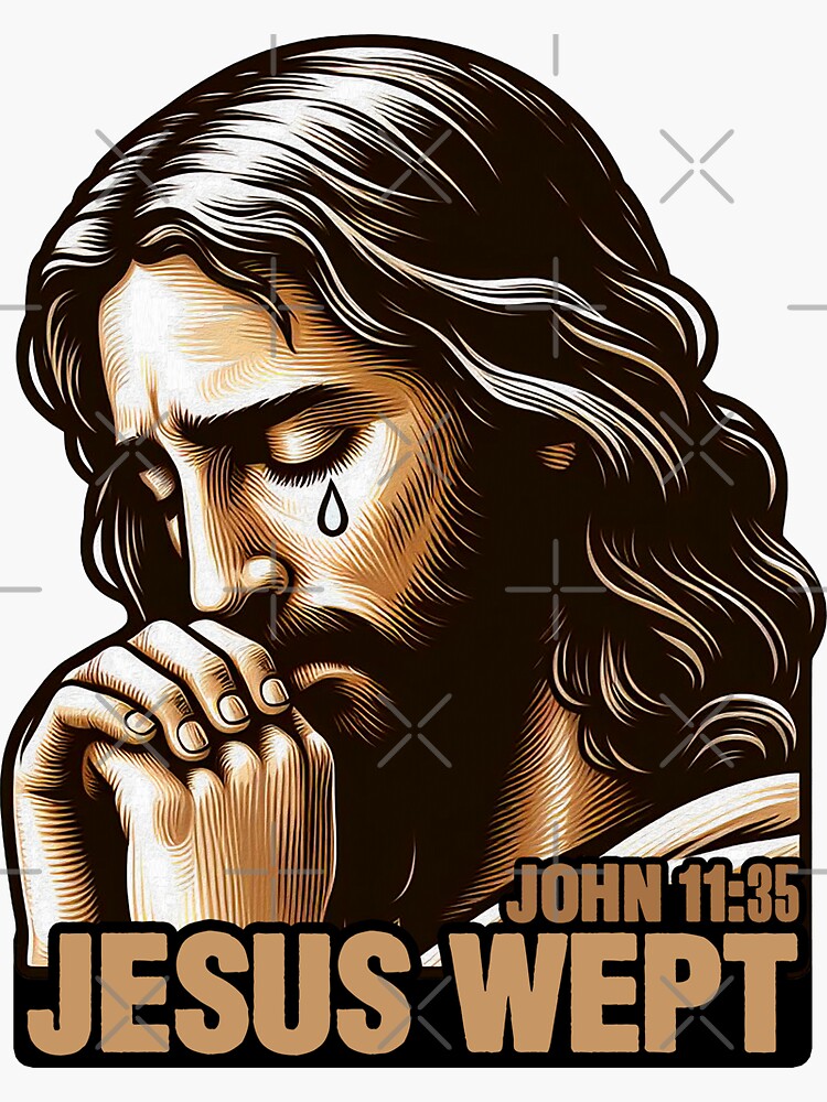 "John 11:35 Jesus Wept Bible Quote Garden of Gethsemane" Sticker for ...