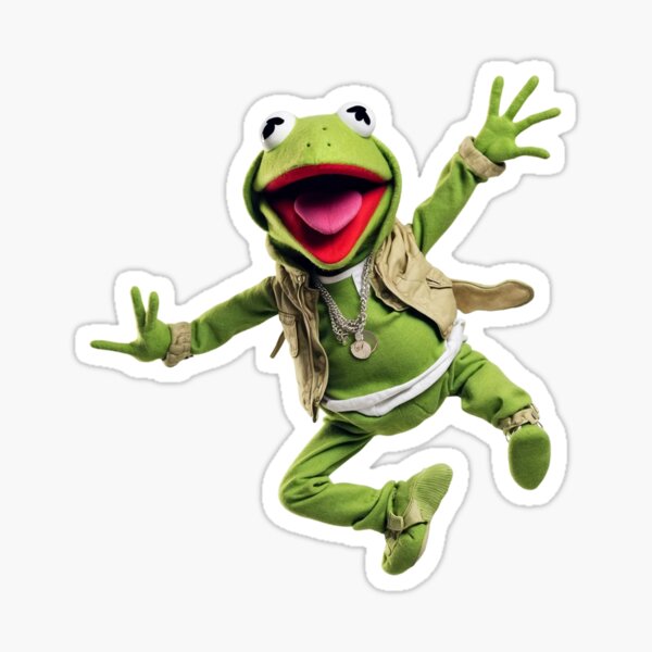 "Kermit the Frog Jumping in Excitement" Sticker for Sale by Ameripensia ...