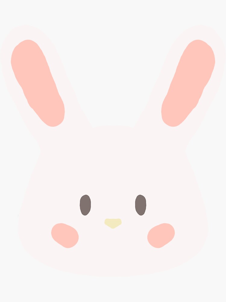 "Cute Adorable White Bunny" Sticker for Sale by Kristka | Redbubble