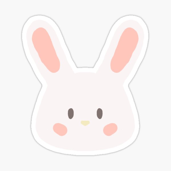 "Cute Adorable White Bunny" Sticker for Sale by Kristka | Redbubble