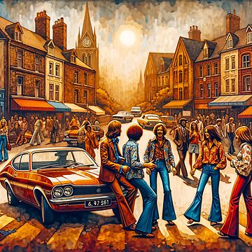 "essence of the 70s town image " Sticker for Sale by RyleyShhn | Redbubble