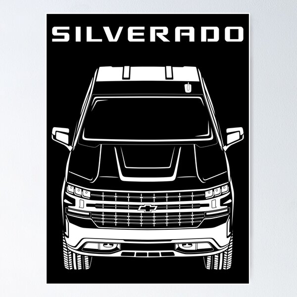 "SIlverado 1500 2019-2021" Poster for Sale by V8social | Redbubble