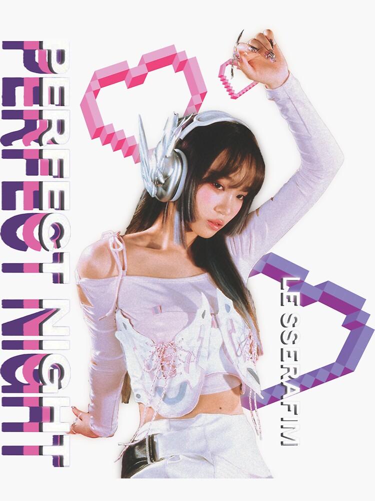 "Le Sserafim Chaewon Perfect Night" Sticker for Sale by louietheworld ...