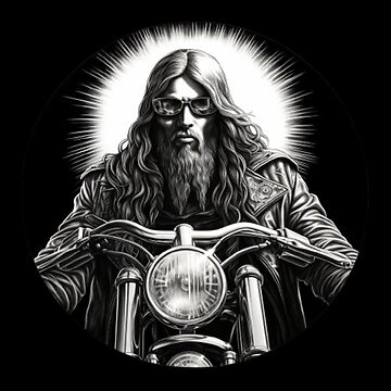 "biker Jesus" Sticker for Sale by JGonas | Redbubble