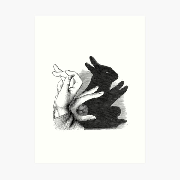 Rabbit Hand Shadow Art Prints | Redbubble