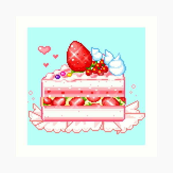 "Strawberry Shortcake pixel art" Art Print by pixelcookie | Redbubble