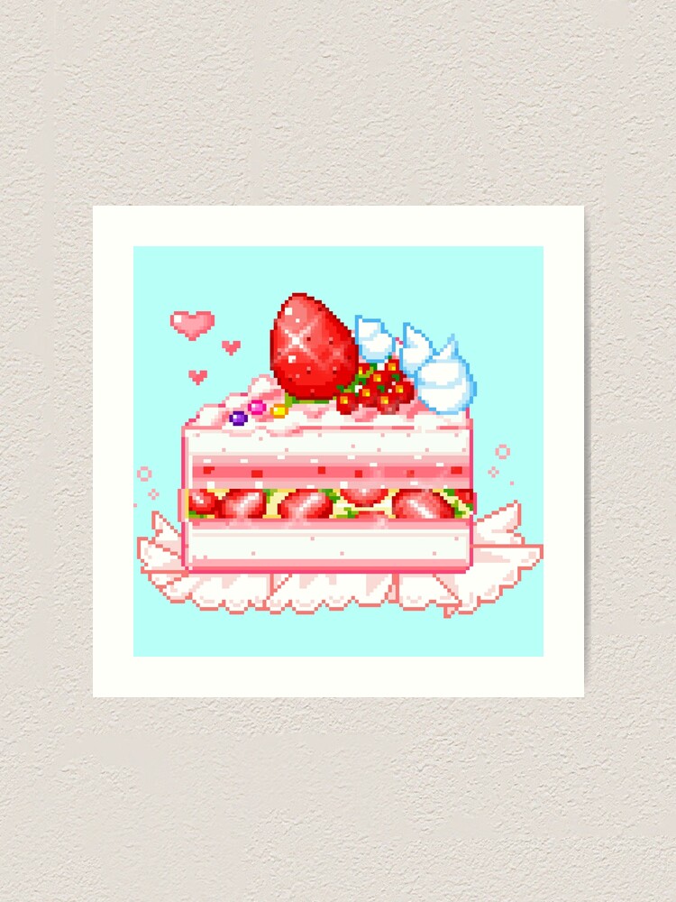 "Strawberry Shortcake pixel art" Art Print by pixelcookie | Redbubble