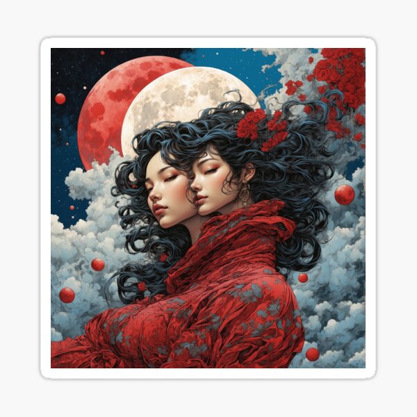"Girl On The Moon" Sticker for Sale by Style-Pro | Redbubble