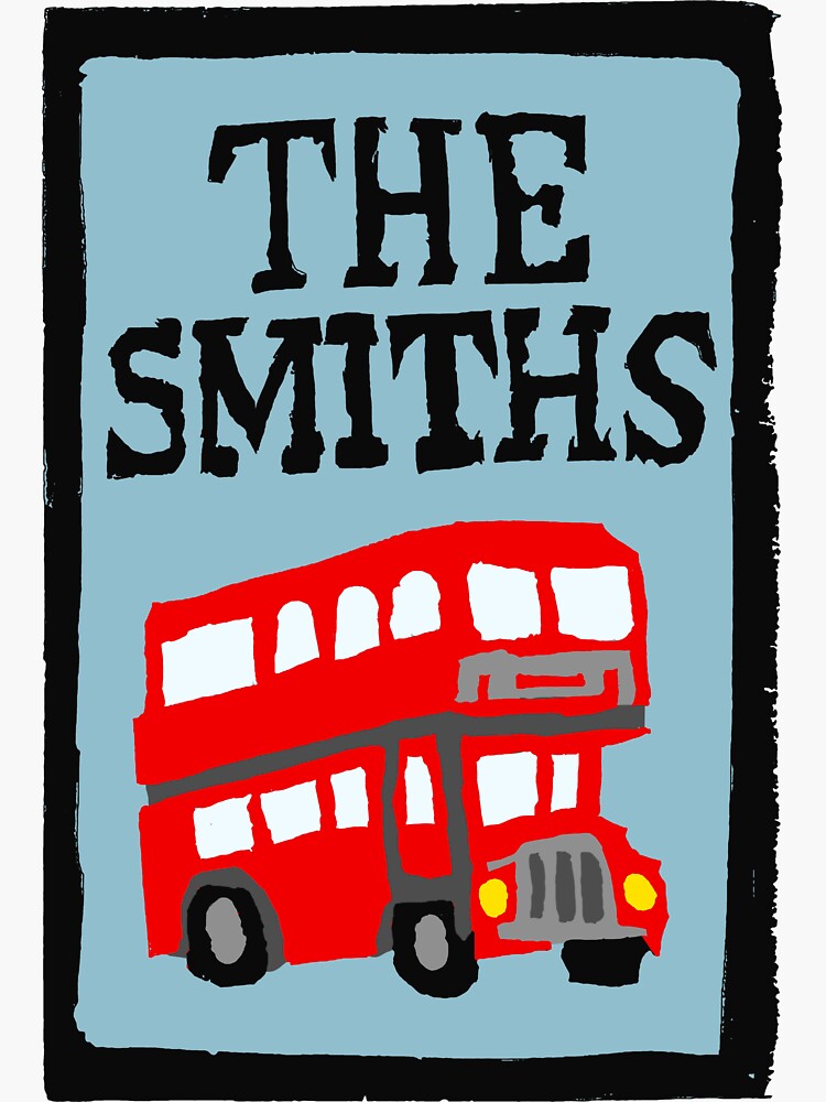 "The Smiths Double Decker Bus linocut illustration" Sticker for Sale by ...