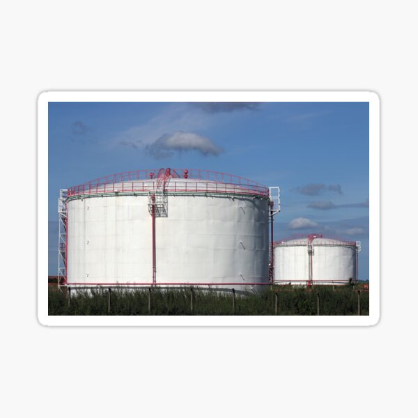 "refinery oil tanks industry zone" Sticker by goceris | Redbubble