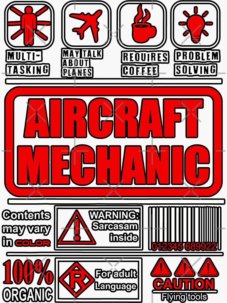 "aircraft maintenance" Sticker for Sale by AI Masterpieces | Redbubble