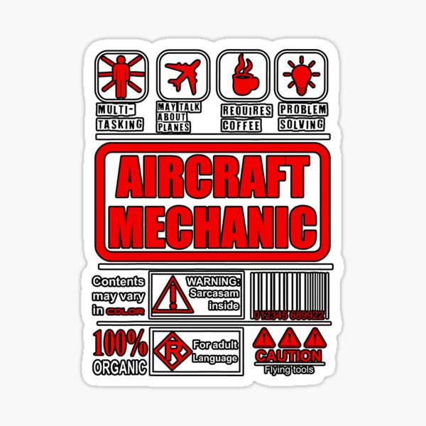 "aircraft maintenance" Sticker for Sale by AI Masterpieces | Redbubble