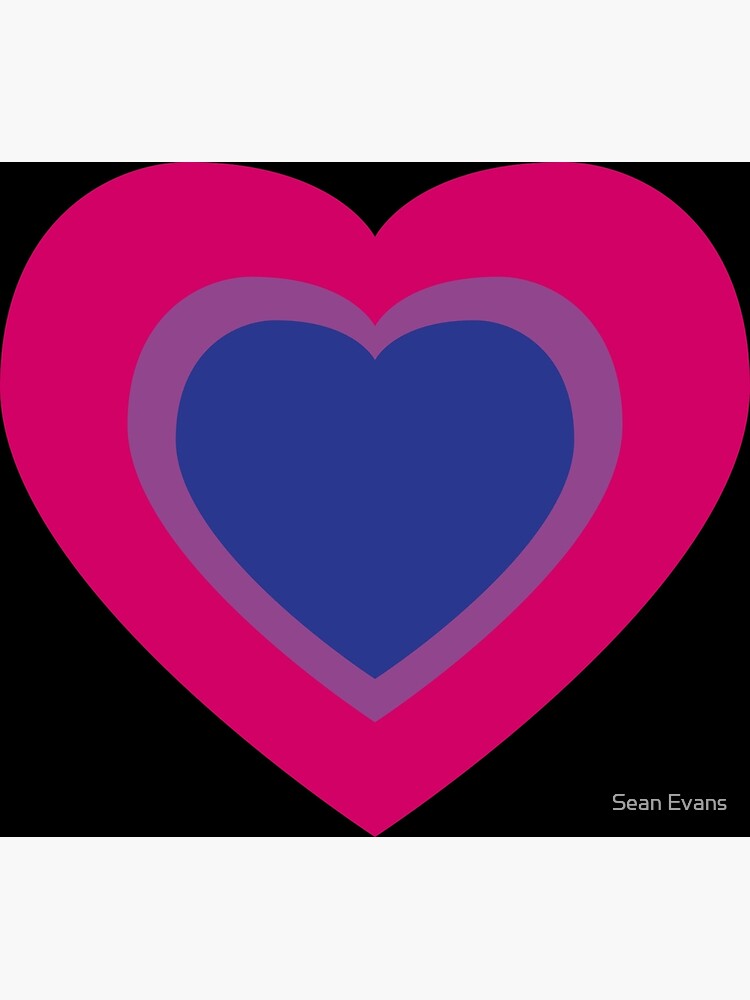 "Bi Pride Heart (black background)" Poster for Sale by dysperdis ...