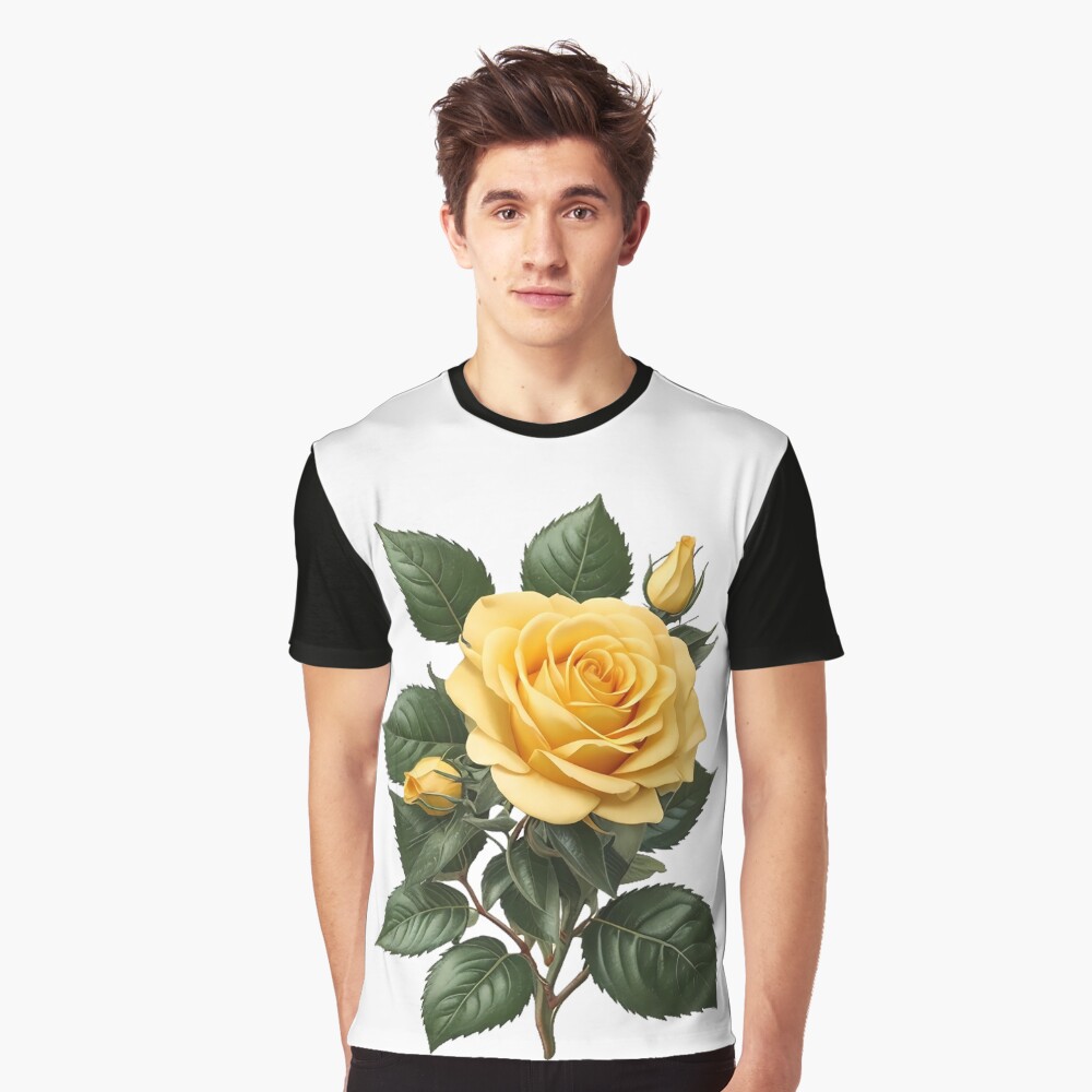 "Yellow rose Sticker, Beautiful rose in summer garden, Beautiful Yellow ...