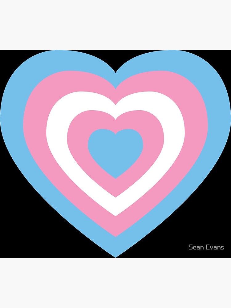 "Trans Pride Heart (black background)" Metal Print by dysperdis | Redbubble