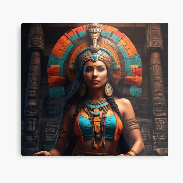 "Majestic Sovereignty | Aztec Queen's Triumph" Metal Print for Sale by ...