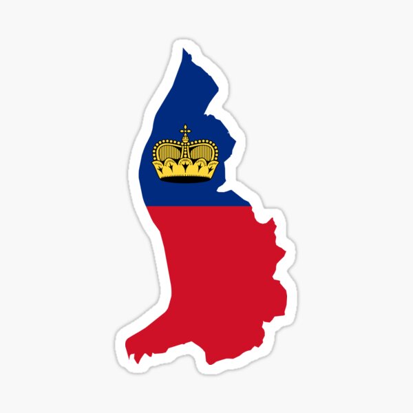 "Flag Map of Liechtenstein " Sticker for Sale by feether-store | Redbubble
