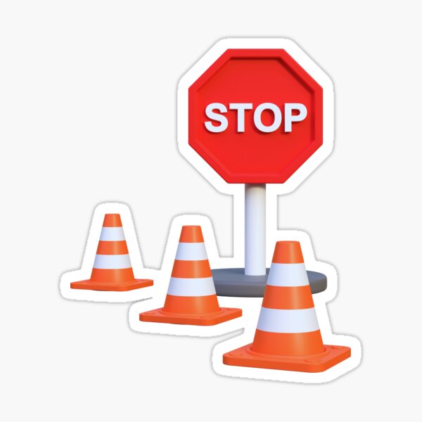 "Orange Traffic Cones (Caution)" Sticker for Sale by StylishKat | Redbubble