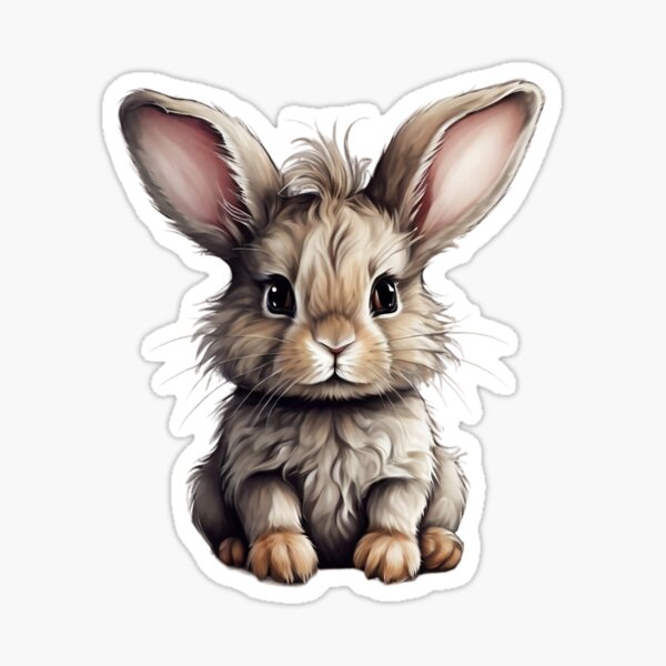"Cute little fluffy bunny" Sticker for Sale by Promarkets | Redbubble