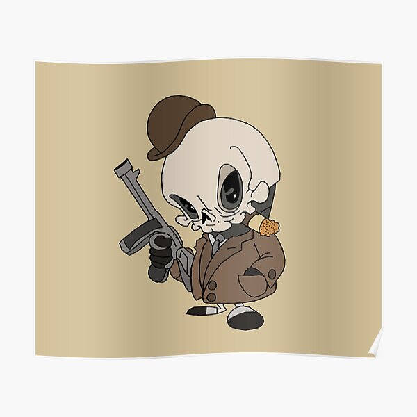 "Cute Mini Gangster Skull" Poster for Sale by viCdesign | Redbubble