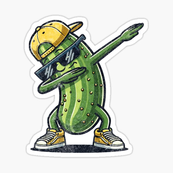 "Dabbing Dill Pickle Funny Cucumber Dancing Swag" Sticker for Sale by ...
