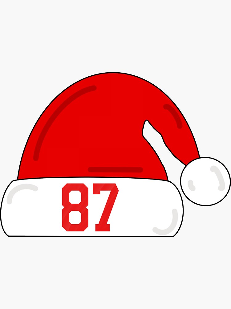 "Taylor Swift Travis Kelce Christmas Game Santa Hat" Sticker for Sale ...