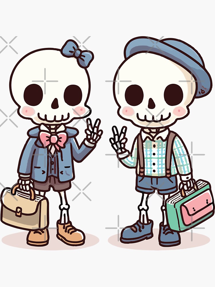 "Preppy Skeleton" Sticker for Sale by Designowner | Redbubble
