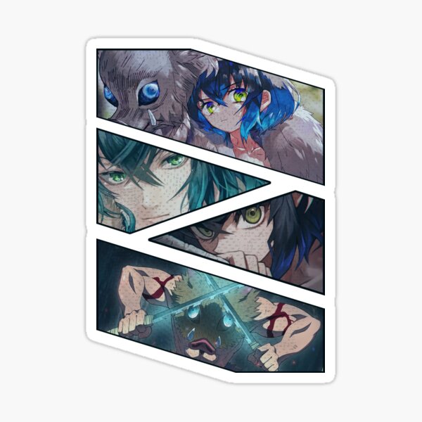 "Inosuke Hashibira Manga Panel Design" Sticker for Sale by Wafusaurus ...