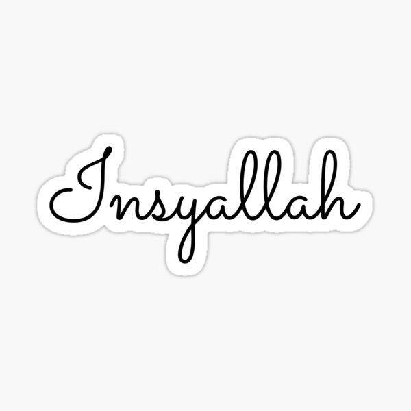 "Writing Insyallah Name Label " Sticker for Sale by NormadWorld | Redbubble