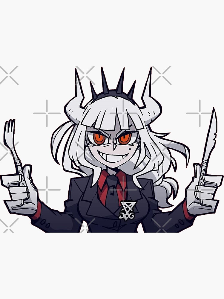 "Helltaker-Lucifer" Sticker for Sale by vectcd | Redbubble