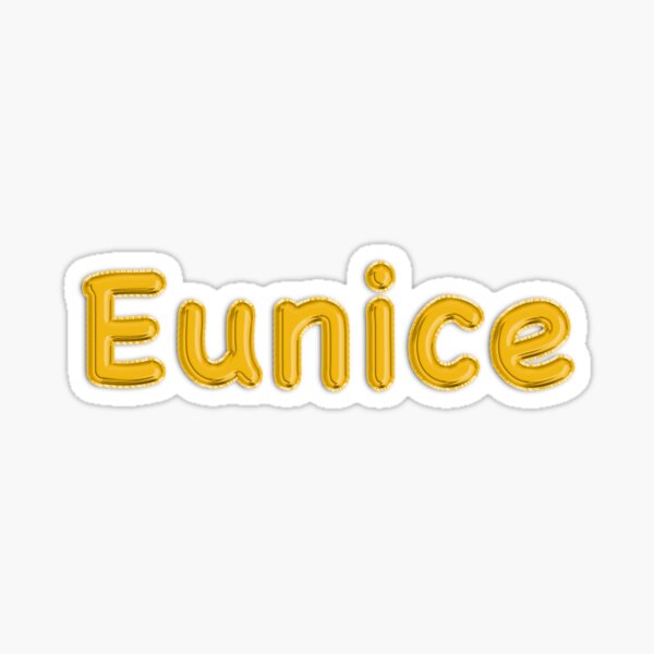 "Golden Balloon Eunice Name Label (Black)" Sticker for Sale by NormadWorld | Redbubble