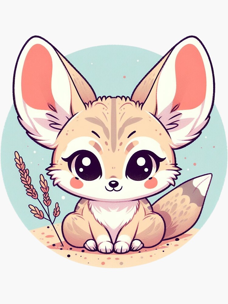 "Cute Fennec Fox" Sticker for Sale by Azrora | Redbubble