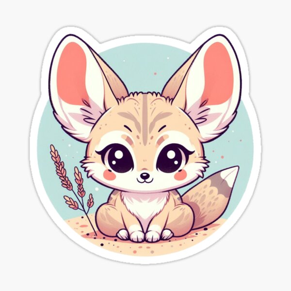 "Cute Fennec Fox" Sticker for Sale by Azrora | Redbubble