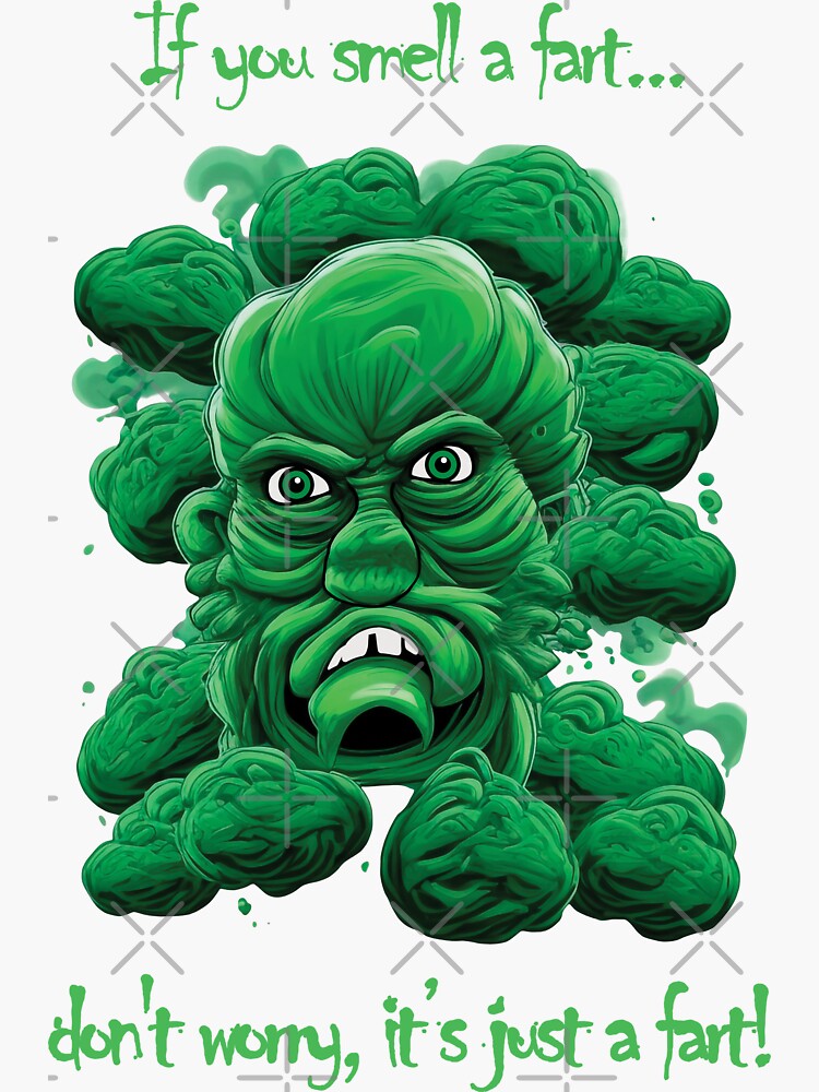 "Just a green fart with a face" Sticker for Sale by HarridanCreates ...