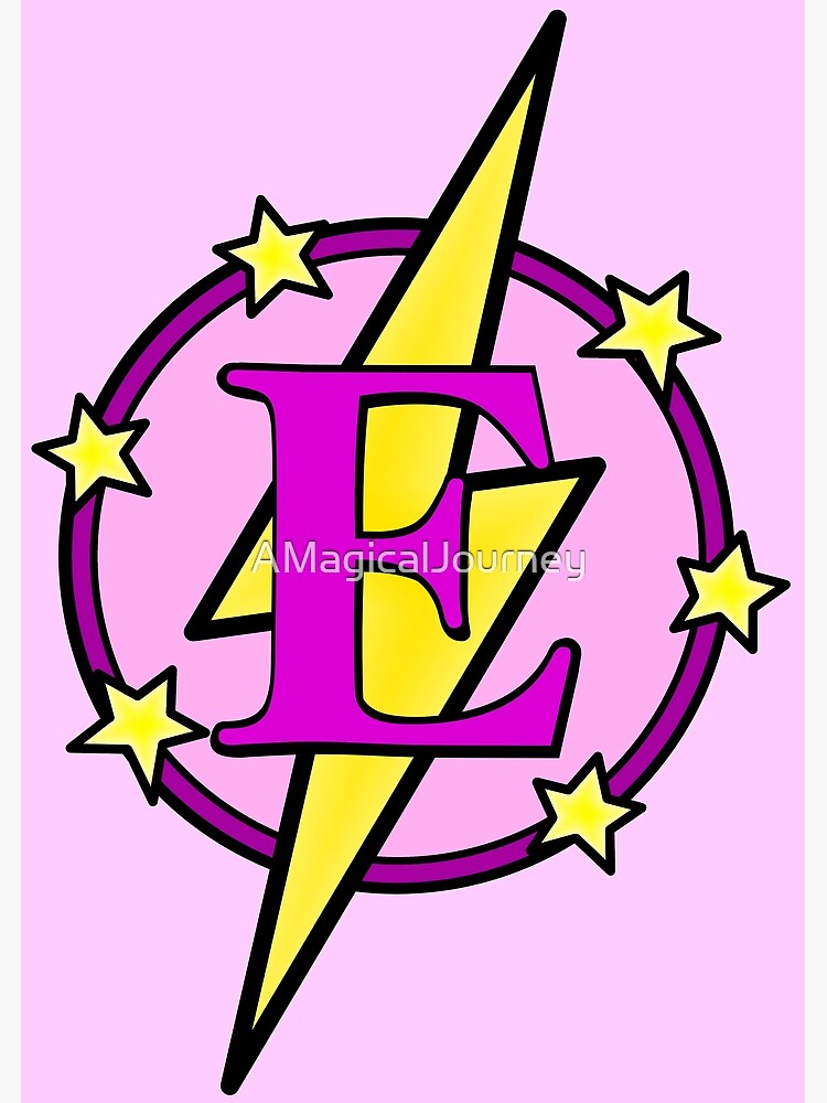 "Cute Superhero Girl Super Letter E - Pink and Purple" Art Print by ...