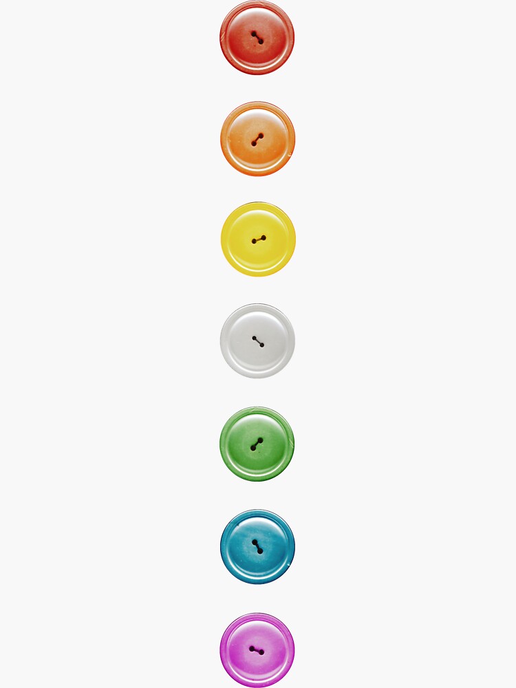 "7 vintage BUTTONs buttons rainbow photo illusion dots" Sticker by ...