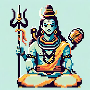 " 8-BIT LORD SHIVA " Sticker for Sale by mahaprint | Redbubble