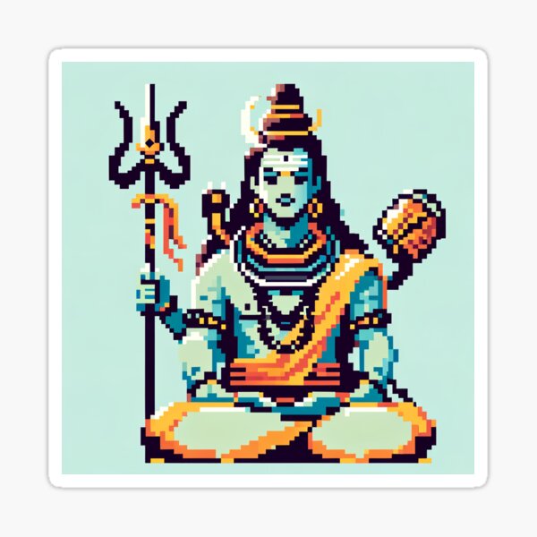 " 8-BIT LORD SHIVA " Sticker for Sale by mahaprint | Redbubble
