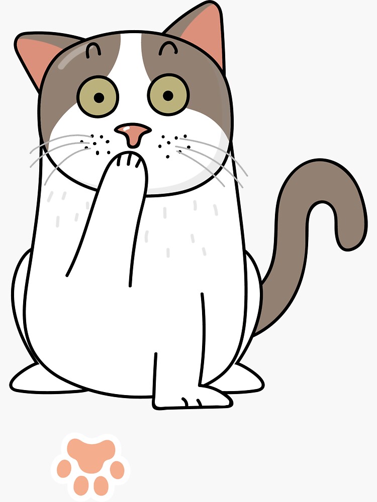 "Grey and white cats & fingerprint" Sticker for Sale by DifferMindArt ...
